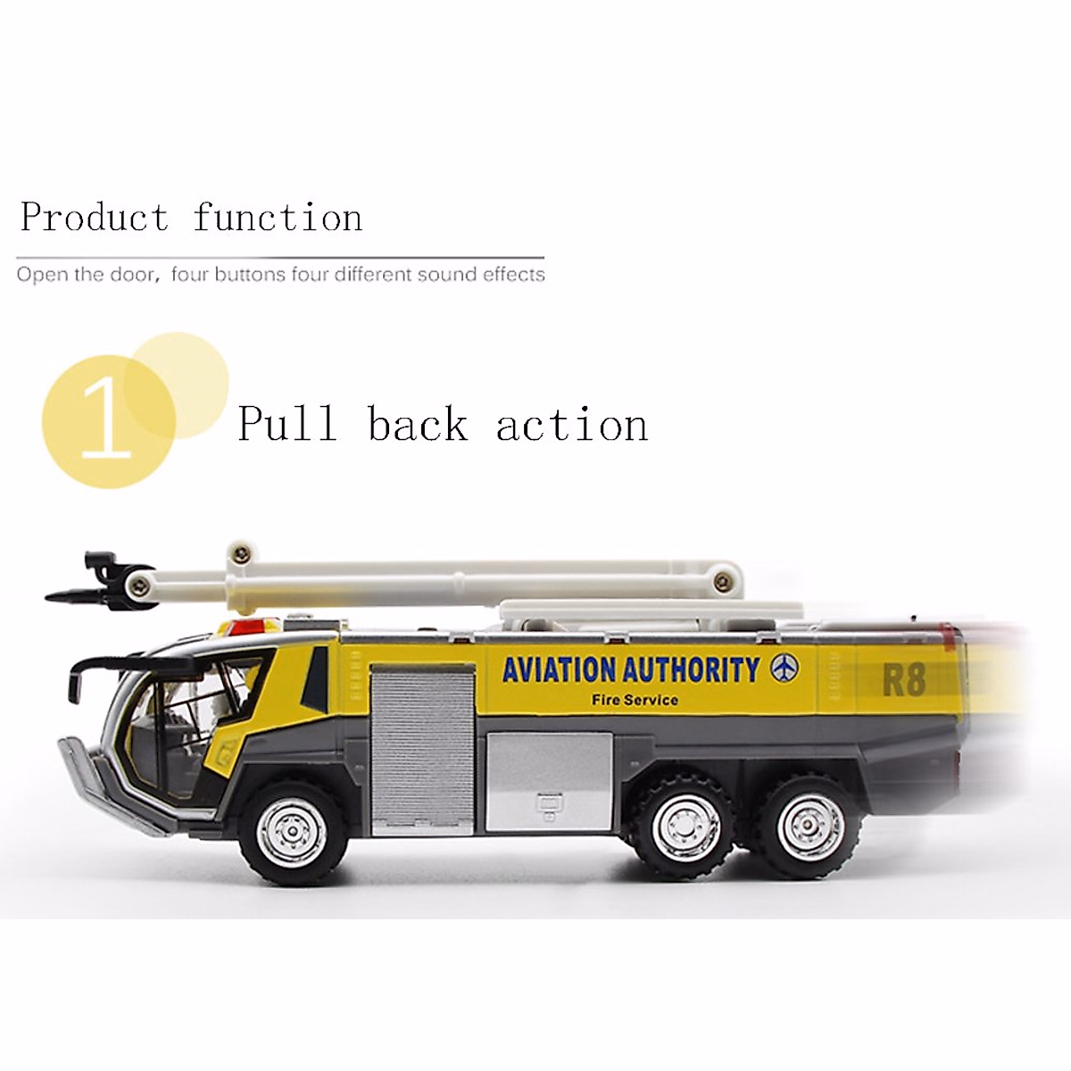 Ailejia Airport Fire Trucks for Boys, Fire Engine Toys Diecast Fire Truck Engine Pullback Friction Toy Engineering Vehicle fire Truck Model (red)