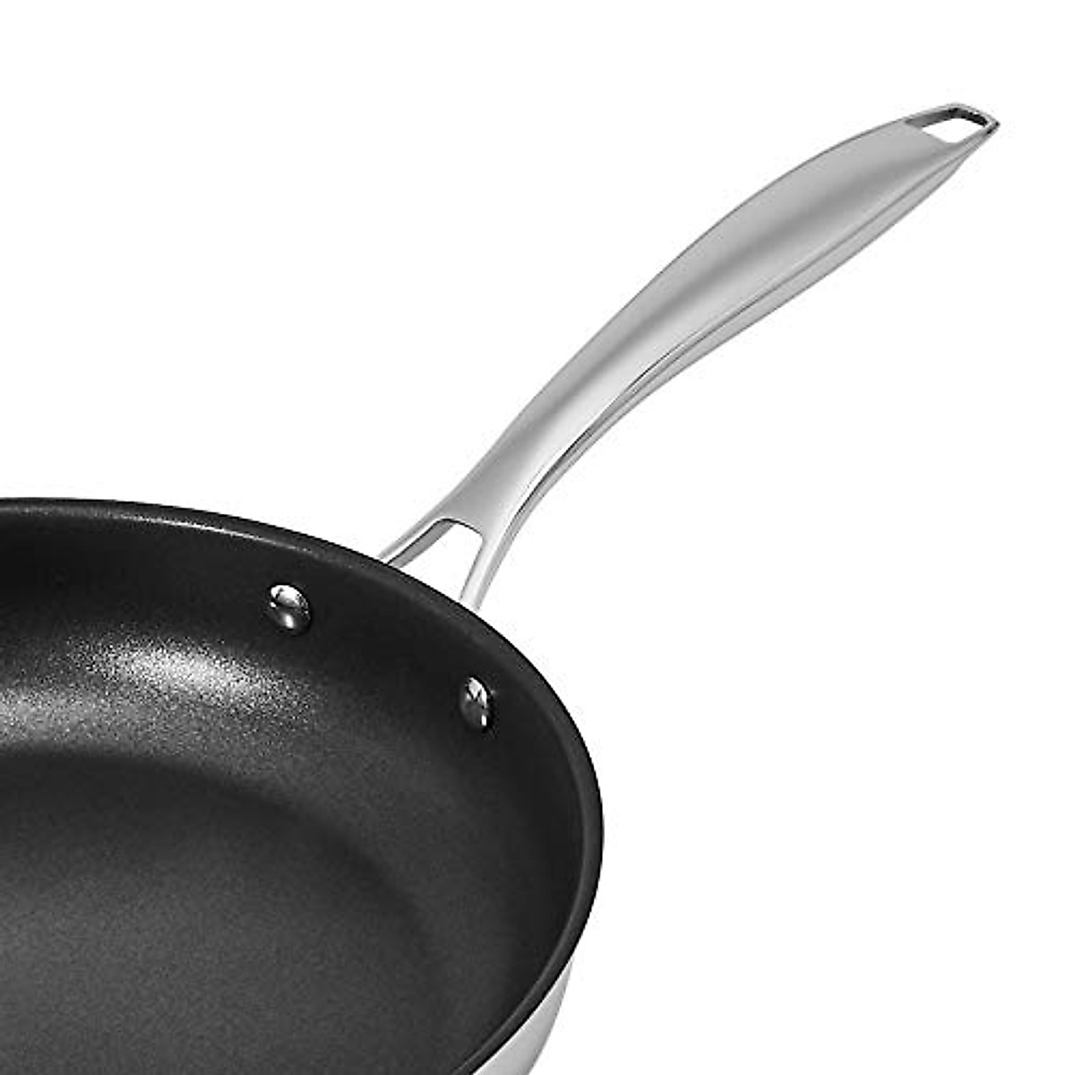 Amazon Basics 2-Piece Non-Stick Stainless Steel Fry Pan Set, 10-Inch and 8-Inch