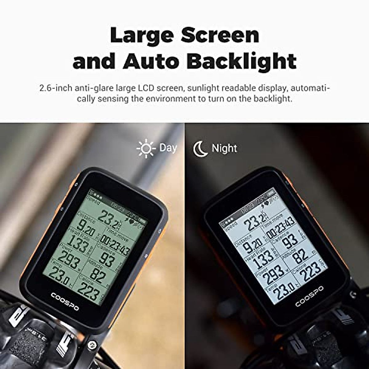 COOSPO Bike Computer Wireless GPS,Bike Speedometer with Auto Backlight, Bluetooth5.0 ANT Cycling GPS Computer,Bicycle Computer Wireless BC200 Bundle with CooSpo Cadence Speed Sensor …