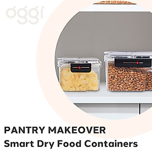 Oggi Easi Grip 23oz Moisture Proof Storage Container, Ultra Clear BPA-Free Sealable Canister, Flip Open Pouring Lid, Date Reminder Slider on Clip, Ideal Kitchen and Pantry Storage (23oz / 0.68lt)