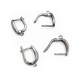 NOVAJEWS 10pcs 2-Styles Bronze French Earring Hook Lever Back Open Loop Setting for DIY Earring Clips Clasp Jewelry Making Accessories - (Color: T7-59)