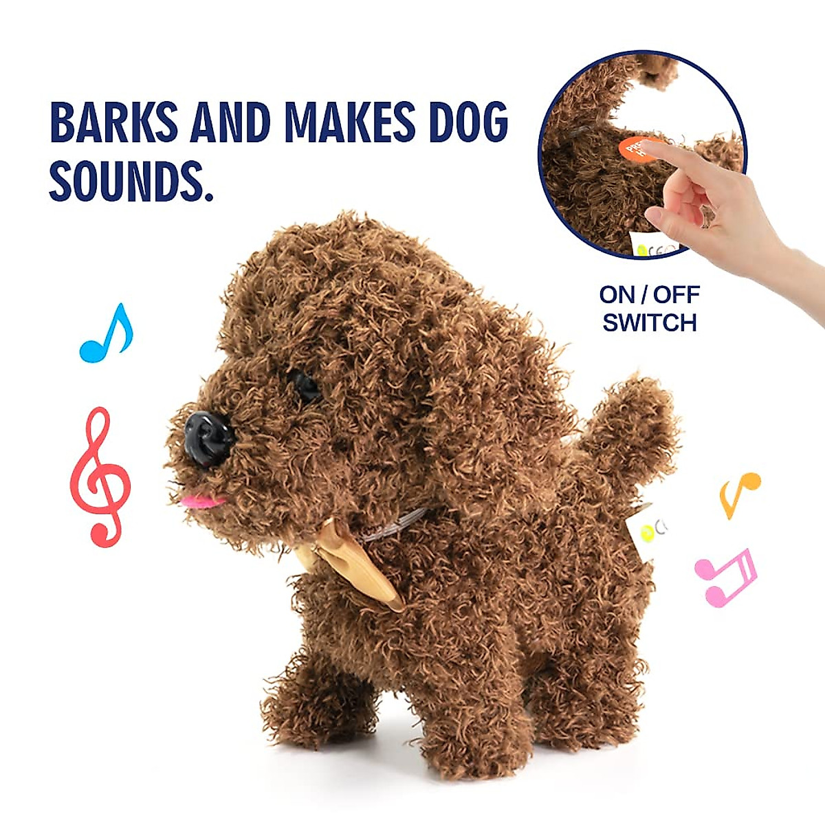 WEofferwhatYOUwant Plush Electronic Labradoodle Dog - Adorable Goldendoodle Teddy Bear Puppy- Walks, Barks, and Cuddles. Ages 18+ Months