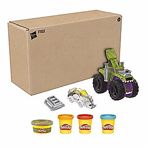 Play-Doh Wheels Chompin' Monster Truck Toy for Kids 3 Years and Up with Car Accessory and 4 Non-Toxic Colors Including Terrain Color