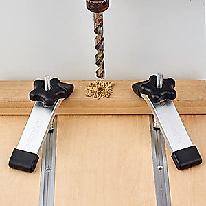 FOCANDPRO T Track Hold Down Clamps- Double-Cut Profile Aluminum T-Track Clamps 6-3/8" L X 1-1/4"W -Woodworking and Clamps-Fine Sandblast Anodized -Silver Color -2 Pack