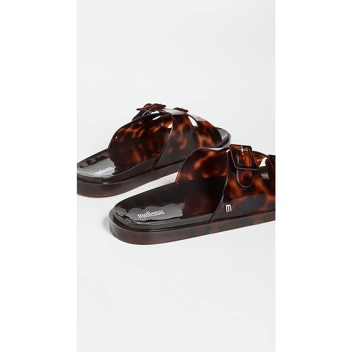 Melissa Women's Wide Sandals, Brown/Tortoise, 7 Medium US