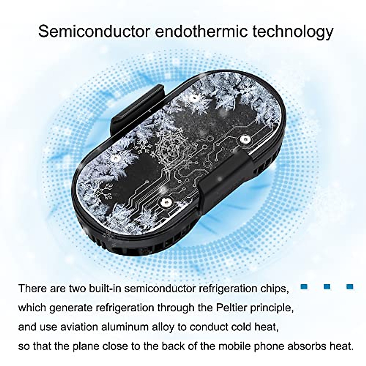 Phone Cooler, Cellphone Radiator with Dual Semi-Conductor Cooling Chip, Mobile Phones with a Width of 6 to 8 cm for Tiktok Live Streaming, Outdoor Vlog, Mobile Gaming.