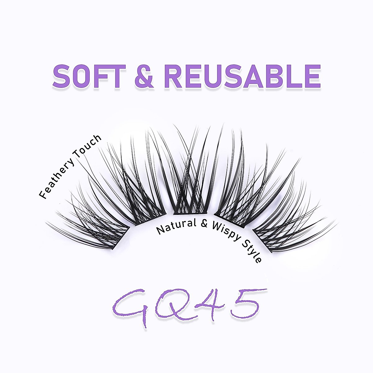 GAQQI Lash Clusters, Individual Lashes C Curl, DIY Lash Extension 10-16mm Mixed Length False Eyelash Clusters 120PCS, Natural & Wispy Lash Wisps (C Curl,10-16mm)