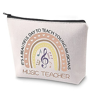 ZJXHPO Music Teacher Cosmetic Bag It’s A Beautiful Day To Teach Young Musicians Music Teacher Makeup Bag With Zipper Music Teacher Inspired Gifts (Music Teacher)