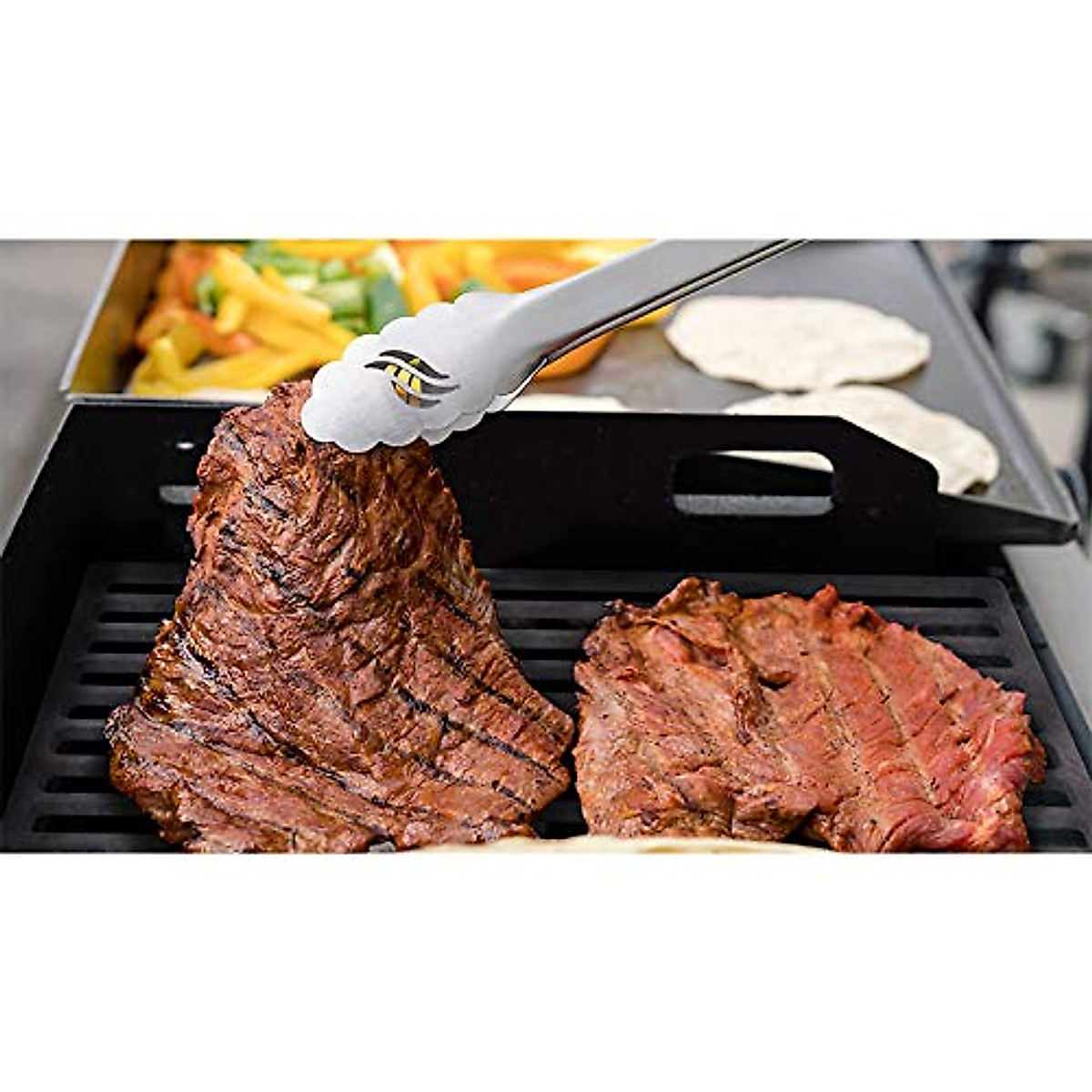 Blackstone 5051 Griddle Accessories Set Heat Resistant 6 Piece Stainless Steel Outdoor Indoor Grilling Utensils Hibachi Tools Kit-16, 16 Inch Tongs, Fork, 16” Ladle, 2 Extra-Long Spatula