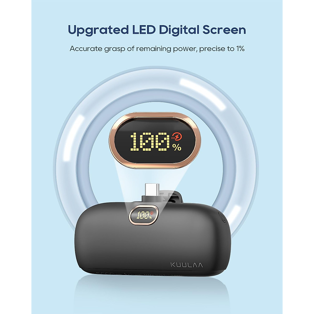 Kuulaa USB C Portable Charger 5000mAh Mini & 26800mAh High Capacity Power Bank Dual USB Output Battery Pack