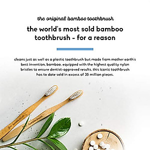 The Humble Co. Bamboo Toothbrushes (5pk) – Sustainable, Eco-Friendly Natural Toothbrush for Superior Oral Care, Dental Hygiene, and Gum Care, BPA Free (Kids Ultra Soft Bristles)