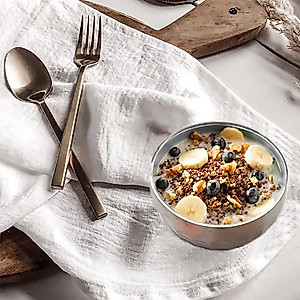 Lomodo 10 Pack 13 Oz Stainless Steel Bowls SUS304 Non-slip Bowls Double-walled Insulated Metal Snack Bowls