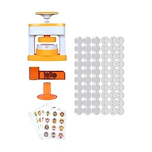 DIY Pin Badge Button Maker Brooch Pin Making Machine Accs Simple to Use 55mm Decoration Badge Die Mould Button Maker Machine for Birthday, with 30 Set