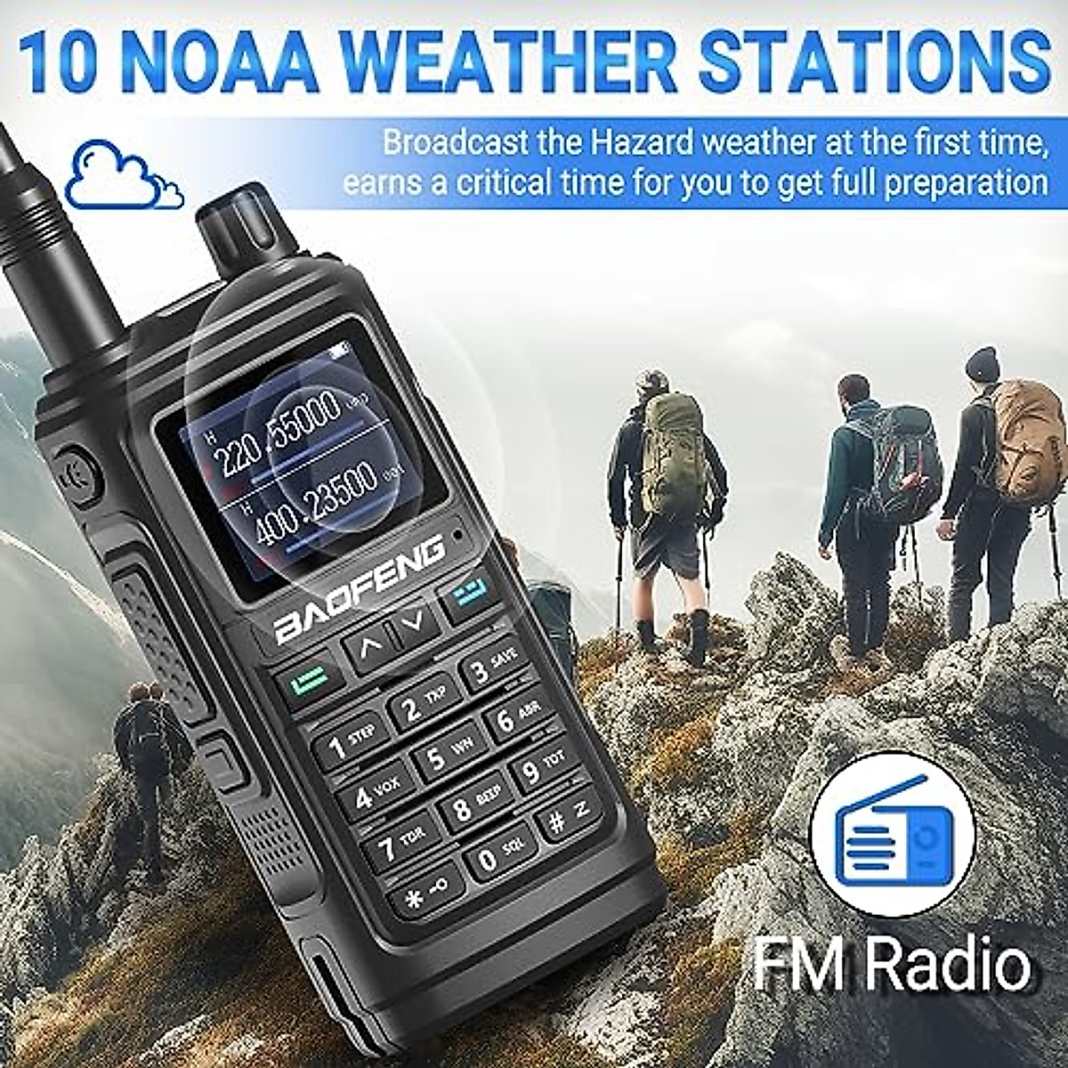 Baofeng Radio UV-5R Upgrade Ham Radio Long Range Two Way Radio UV-17R Walkie Talkies for Adults Dual Band USB Charger 999 Channels VOX with Earpiece,Flashlight Li-ion Battery