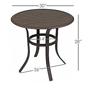 Garden Elements Outdoor Brown Aluminum Table (Side Table, Brown, Slat-Top)