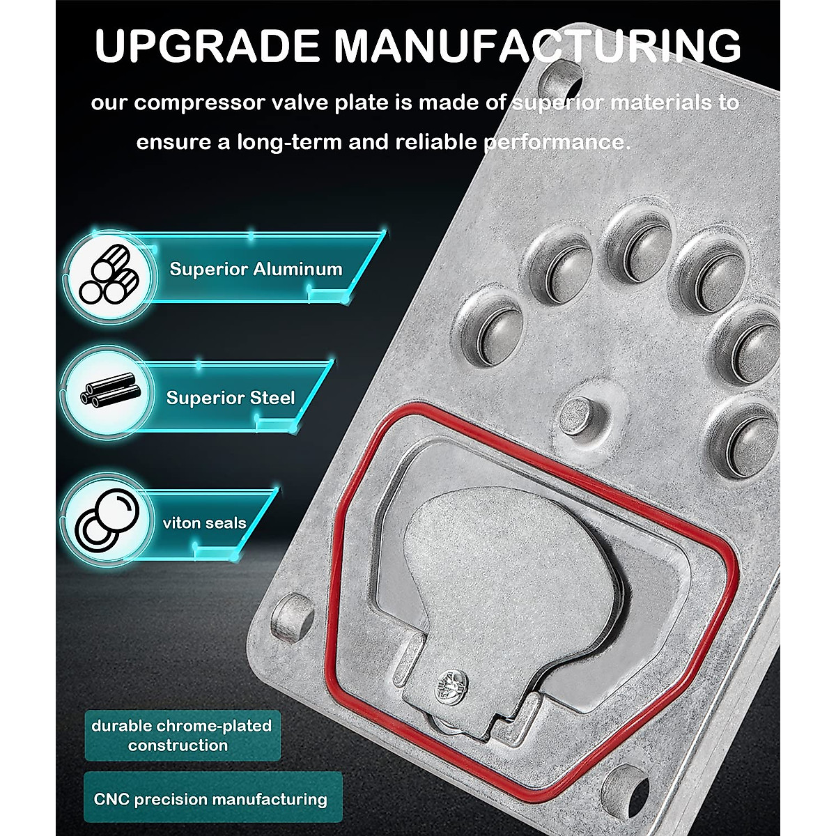ZAC0032 Compressor Valve Plate Assembly Kit Fit for Craftsman, Dewalt, Porter Cable, DeVilbiss, Black & Decker Oil-less Air Compressors Valve Plate Replacement DAC-280 AC0032 889119 Valve Plate
