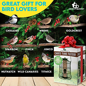 Wild Bird Feeders Squirrel Proof for Outside Hanging, 1.25 lb Capacity Steel Bird Feeder Squirrel Proof for Small Birds, Chew Proof and Rust Proof, 4-Port