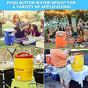3Pcs Push Button Water Spigot Cooler Spigot Replacement, Reusable Water Spigot Compatible with Igloo 2, 3, 5, and 10 Gallon Water Cooler, Durable Spigot for 5 Gallon Bucket (White)