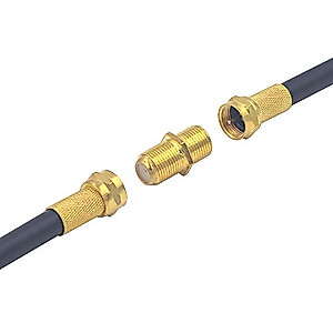 VCE Coaxial Cable Connector, RG6 Coax Cable Extender F-Type Gold Plated Adapter Female to Female for TV Cables, 5-Pack