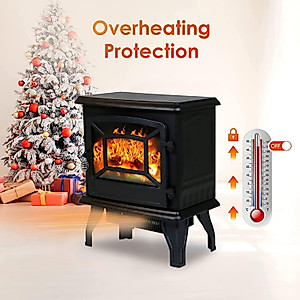 Electric Fireplace Fireplace Heater, Portable Freestanding Fireplace, Stove Heaters with Realistic Flame &Overheating Safety Protection, Fireplace Heaters for Indoor Use, 1500W CSA