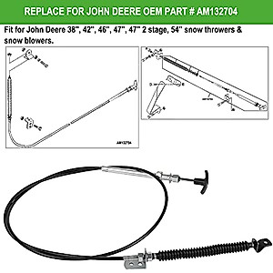AM132704 Snowblower Remote Spout Cap Push Pull Control Cable Fit for John Deere Snow Thrower, Tractors, Snow Blower GX, LX, GT, 100 Series 245 260 265 285 335 345 425 445 455 X565 X475 X720 X724