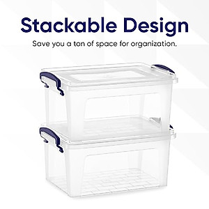 Superio Clear Storage Bins with Lids, Stackable Storage Box with Latches and Handles, Extra Small, 12 Pack 3 Quart