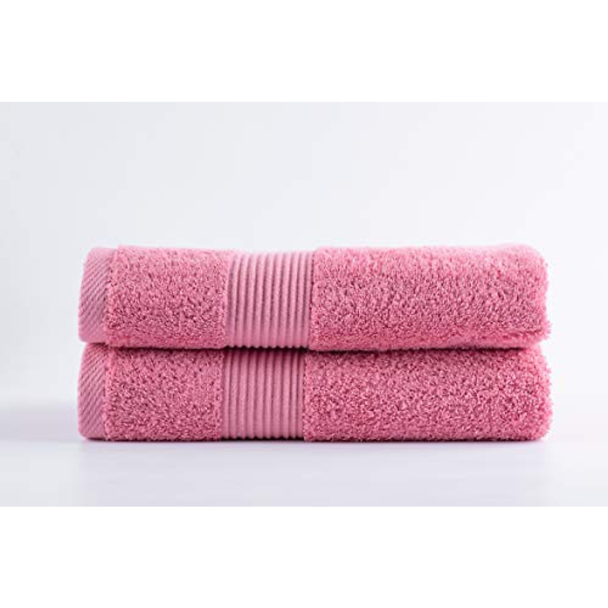 Babiclean 16x30 Premium Quality Ultra Soft and Highly Absorbent heavey Pure Pink Hand Towel Durable for Bathroom, Hotel, Spa, Salon and Gym Set of 2