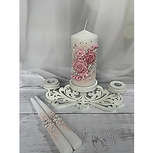 Unity Candle Holder-Unity Candle Stand-Unity Candle-Pillar Candle Holder-Wedding Gift -Ceremony Decoration-Wedding Centerpiece (Big)