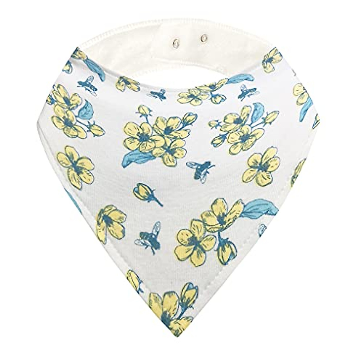 MODERN BABY 4 Pack Bandana Bibs for Girls Absorbent Drooler Baby Bibs, Yellow