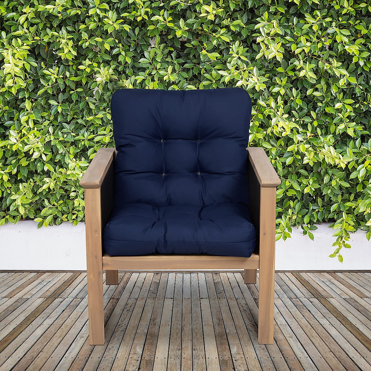 Classic Accessories Outdoor Chair Cushion, Classic Navy, 21"W, Outdoor Chair Cushions, Outdoor Chair Cushions, Patio Cushions