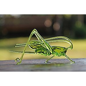 Statue of Glass Grasshopper Cute Green Glass Grasshopper from Glass Menagerie Flame work Gift