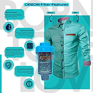 ORBON Hard Water Filter for Washing Machine | Washing Machine Inline Water Filter | Washing Machine Hose Filter | 3/4" BSP Thread | With Teflon Tape | For Fully Automatic Washing Machines | 1 Unit