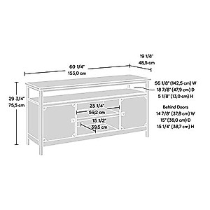 Sauder Steel River Credenza, for TVs up to 60", Carbon Oak Finish