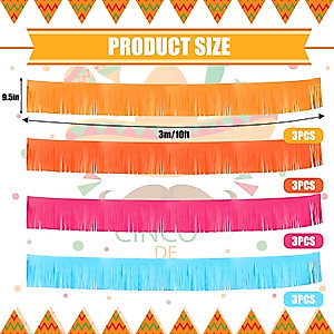 Taiyin 12 Pcs Mexican Fringe Garland Mexican Party Pastel Garland Mexican Party Decorations Cinco De Mayo Party Decorations for Mexican Theme Party Fiesta Party Cinco De Mayo Party
