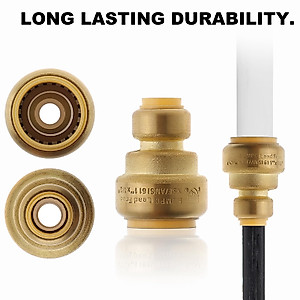 HQMPC Push Fit PEX Fittings Straight Coupling 1/2"x1, Push-to-Connect Copper, CPVC, No lead Brass Plumbing Fittings 6PCS 1/2"x1")