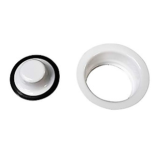 Westbrass D2089-50 3-Bolt mount Waste Disposal Flange & Stopper, Powder Coat White,1-Pack