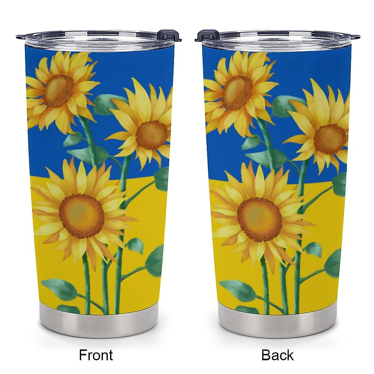 LALIHRLAL I Love Ukraine Flag Sunflower Tumbler Insulated Stainless Steel Travel Tumbler Car Cup With Lid 20 OZ