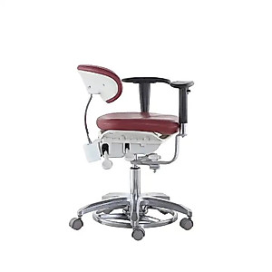 Foot Controlled Medical Ergonomic Dental Microscope Dynamic Stools Chair PU Leather with 45°Swiveling Armrests