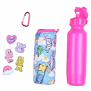 Carebears Caring Is Magic 16" Backpack Lunch Tote Water Bottle Sticker Set 5 Pc Mega Set