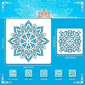 SUNFEEL 33Pack Mandala Painting Craft Stencils – Mandala Templates 6 x 6 in and 3.5 x 3.5 in Reusable Painted Painting Stencils, Stencils for Painting On Wood and Canvas, DIY Crafts Andfurniture
