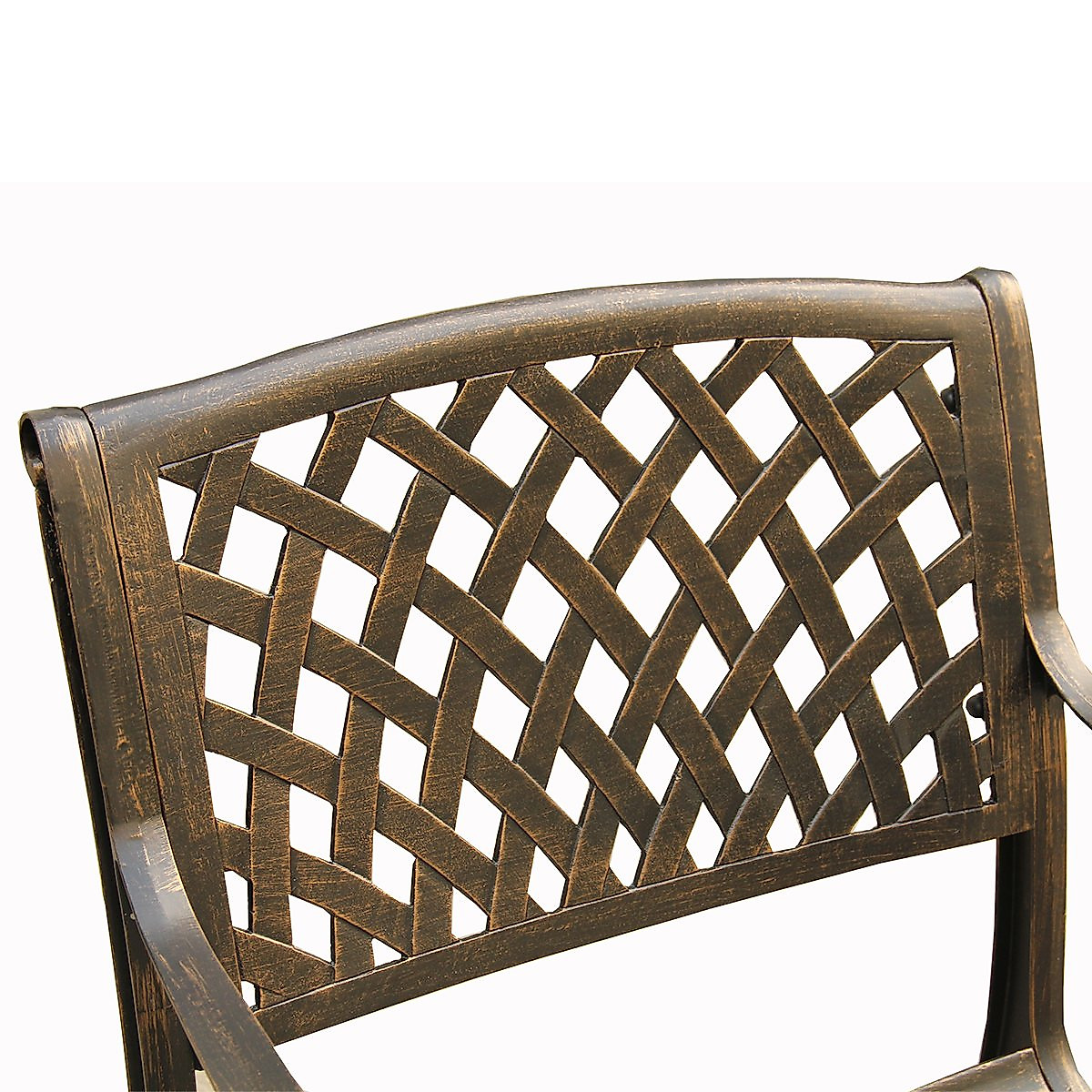 Oakland Living Modern Outdoor Mesh Cast Aluminum Bronze Patio Dining Chair