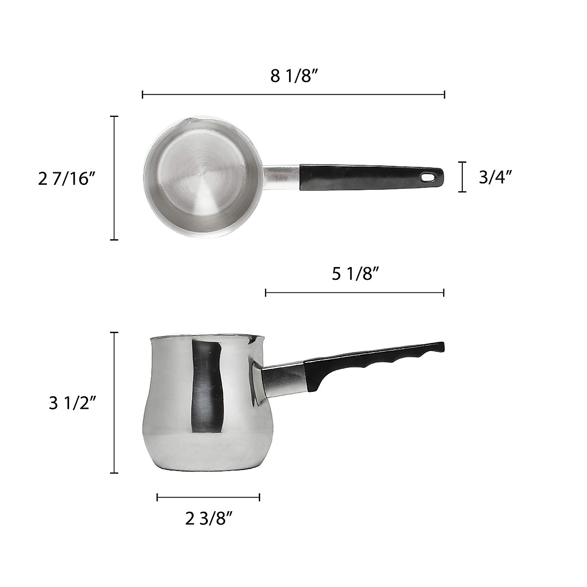 Thunder Group SLTCD012, 12-Ounce Turkish Coffee Decanter, Brewing Coffee Pot Cezve, Espresso Ibrik Briki Stovepot Decanter