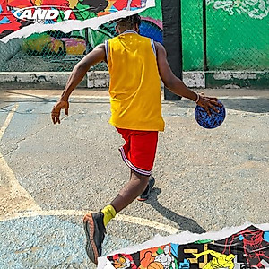 AND1 Street Ink Rubber Basketball: Official Regulation Size 7 (29.5 inches) Rubber Basketball - Deep Channel Construction Streetball, Made for Indoor Outdoor