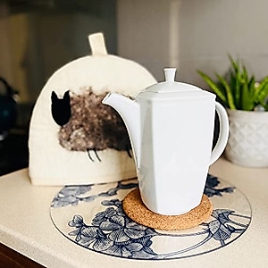 GLACIART ONE Wool Teapot Cozy Kettle Cover | Dome Shaped Large Tea Cozy for Teapot, Kettle or French Press | Handmade & Needle Felted from Natural Wool | Teapot Warmer Up to 2 Hours | Great as Gift