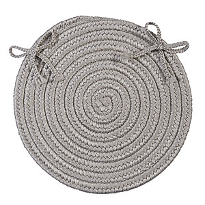 Boca Raton Braided Chair Pad Set, 15"x15" 4, Shadow