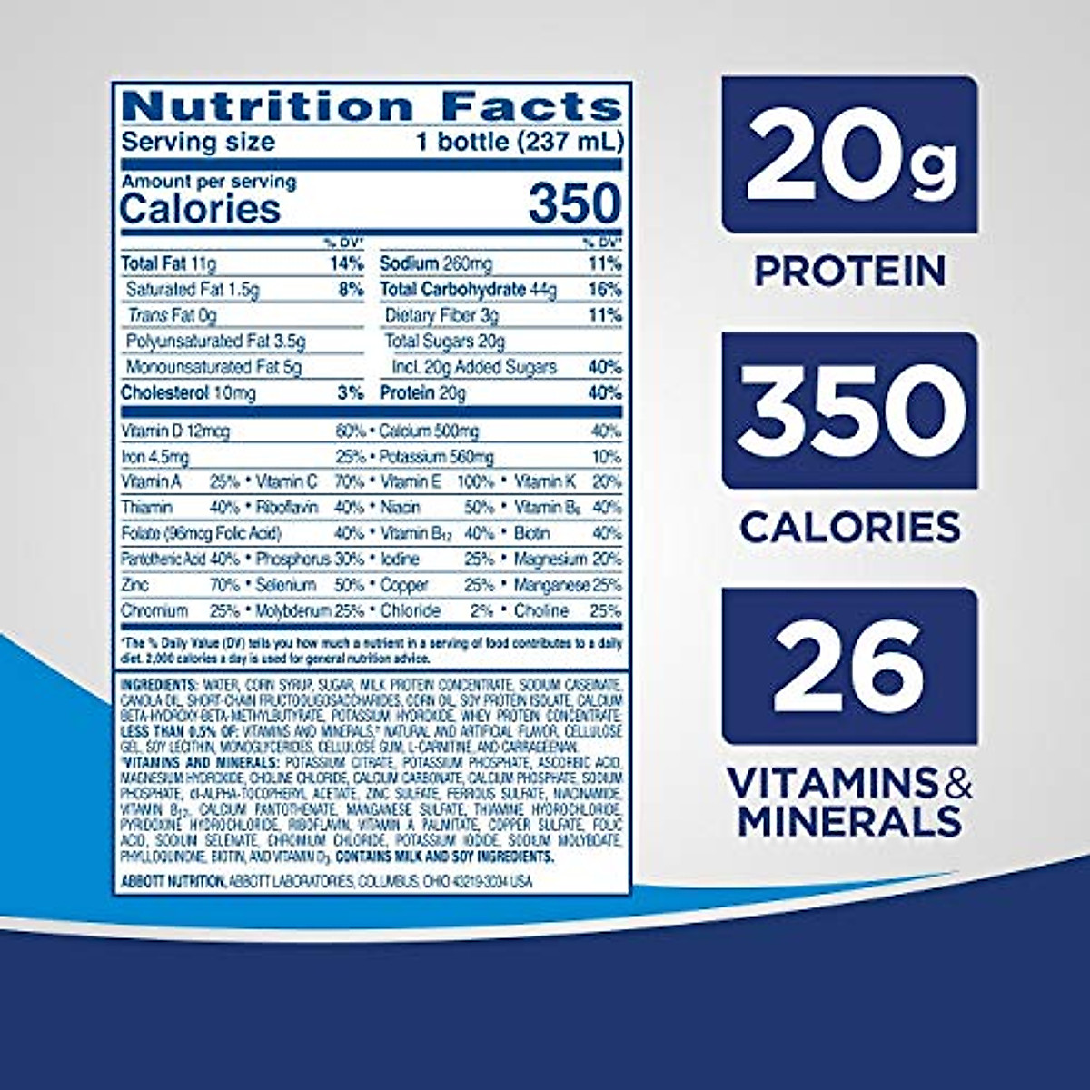 Ensure Enlive Meal Replacement Shake, 20g Protein, 350 Calories, Advanced Nutrition Protein Shake, Vanilla, 8 Fl Oz (Pack of 16)