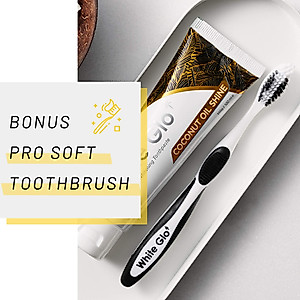 White Glo Coconut Oil Whitening Toothpaste, Refreshing Coconut & Mint Flavour, Fluoride-free Holistic Oral Care, Infused Luxurious Coconut Oil For Sparkling White Teeth and Ultimate Clean - 5.2 Ounces