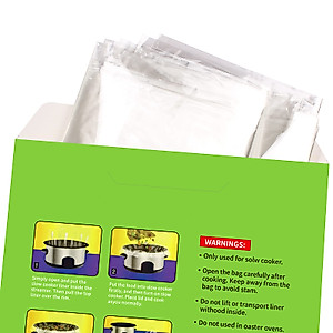 40 Count Disposable Slow Cooker Liners and Cooking Bags | Extra Large Size Fits 6-10 QT Pot, 14"x 22" | Suitable for Oval & Round Pot, BPA Free (2 Pack)