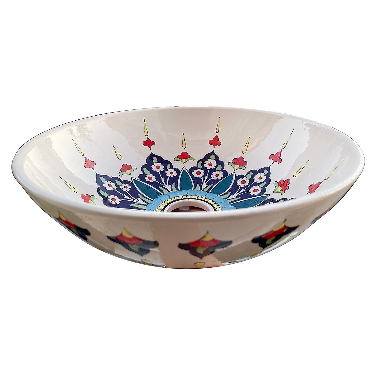 Bathroom Mandala Washbasin, Bathroom Vessel Sink, Countertop Round Basin, Handcrafted Kitchen Washbasin, Bathroom Remodel, Master Bath Sink