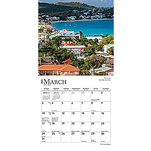 The Caribbean | 2024 7 x 14 Inch Monthly Mini Wall Calendar | BrownTrout | Travel Nature Beach Tropical